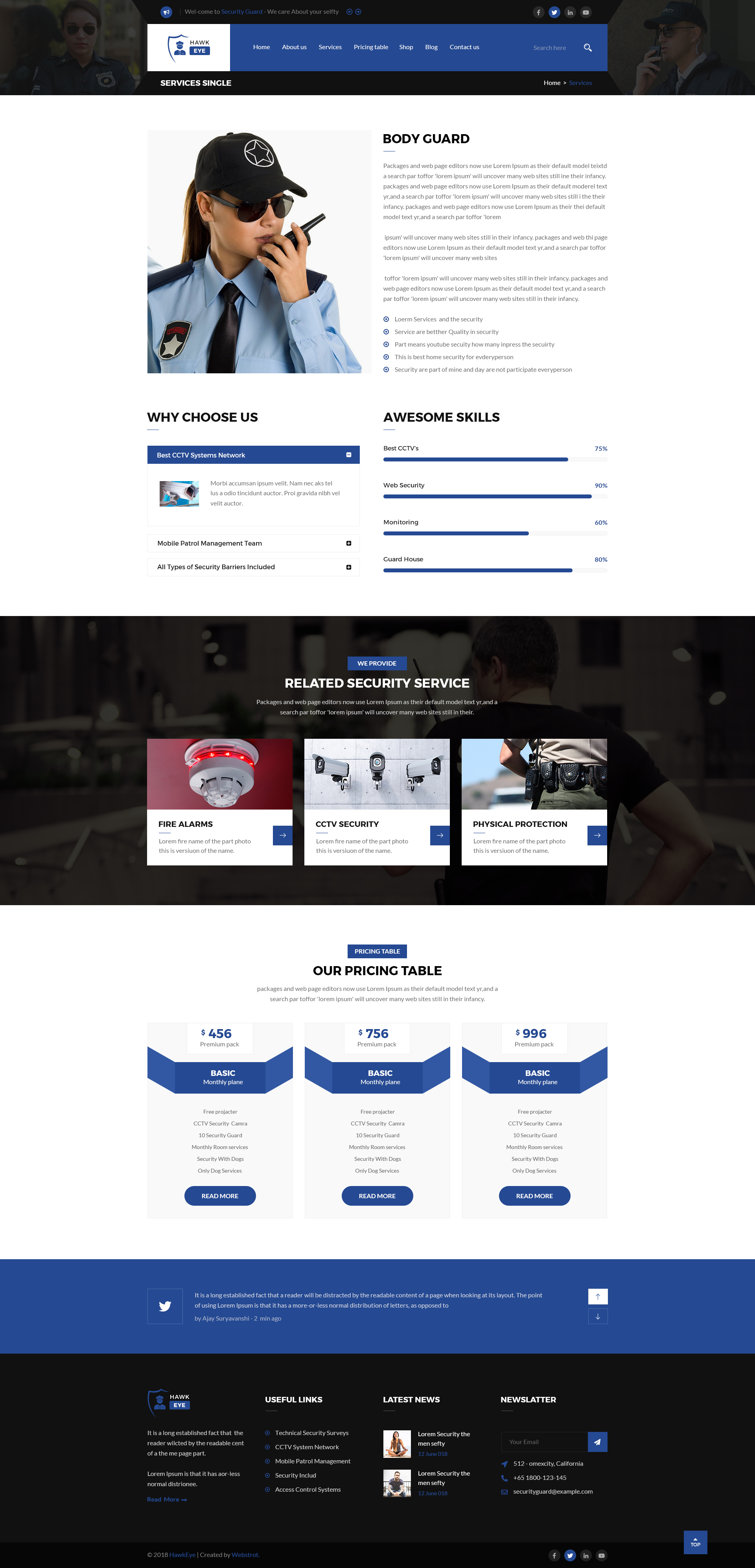 Hawkeye - Security Services & Guarding HTML Template by webstrot | ThemeForest